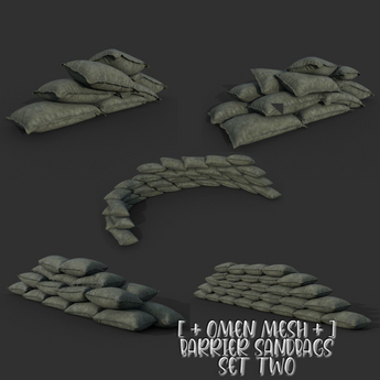 Second Life Marketplace - [ + OMEN MESH + ] BARRIER SANDBAGS SET B